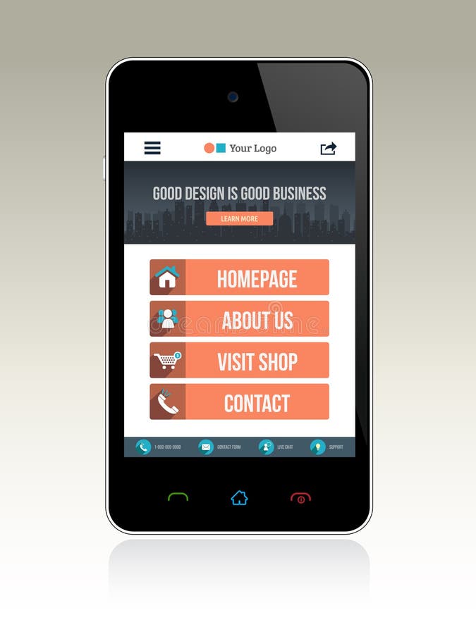 Web Design for Smart phone stock vector. Illustration of concept - 33642865