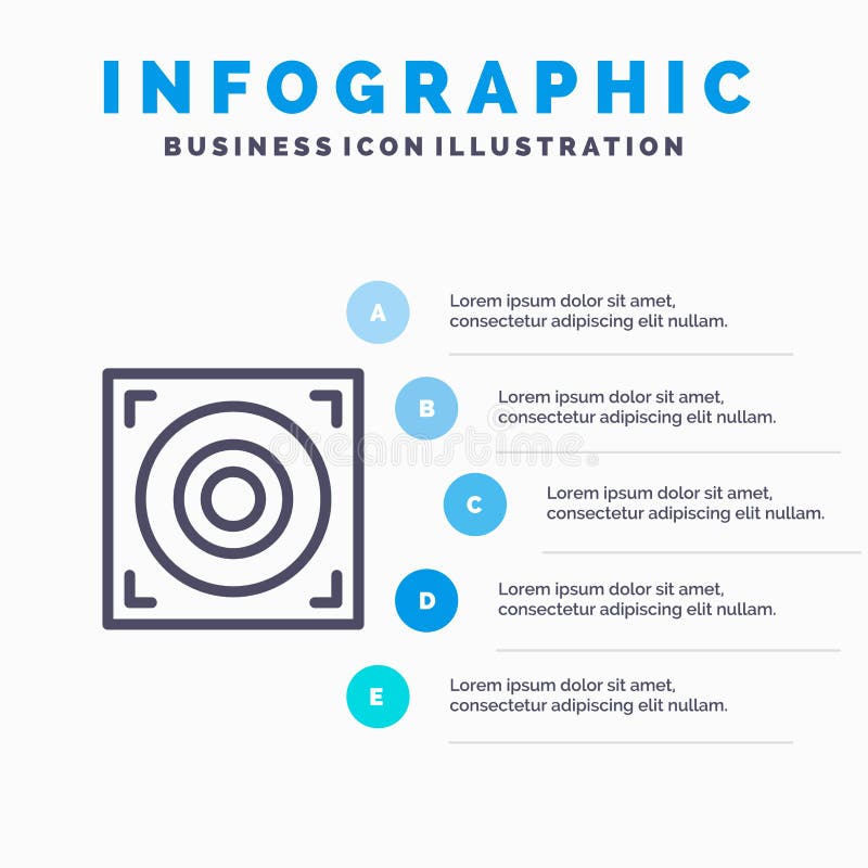 Web, Design, Speaker Line Icon with 5 Steps Presentation Infographics ...