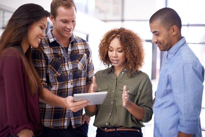 Web Design, Staff and Tablet with Collaboration, Planning and Digital ...