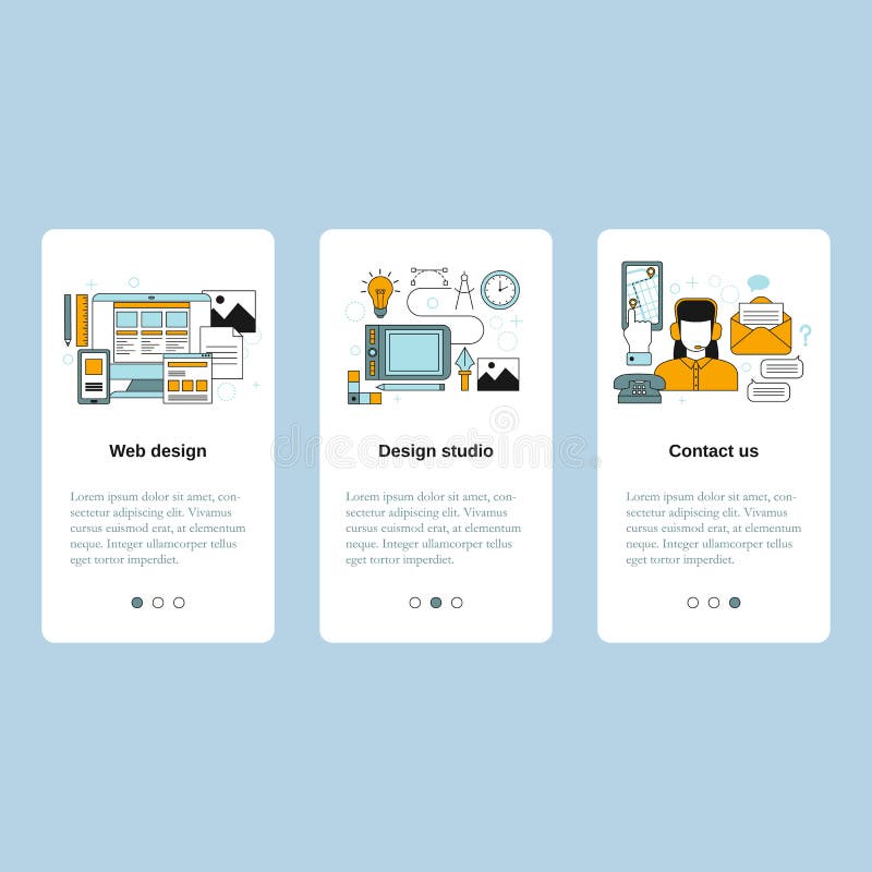 Web Design, Design Studio, Contact Us Stock Vector - Illustration of ...