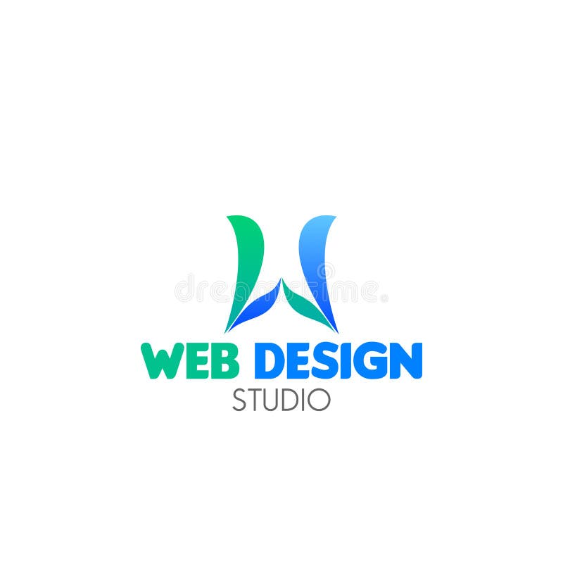 Web design studio emblem stock vector. Illustration of concept - 135594602