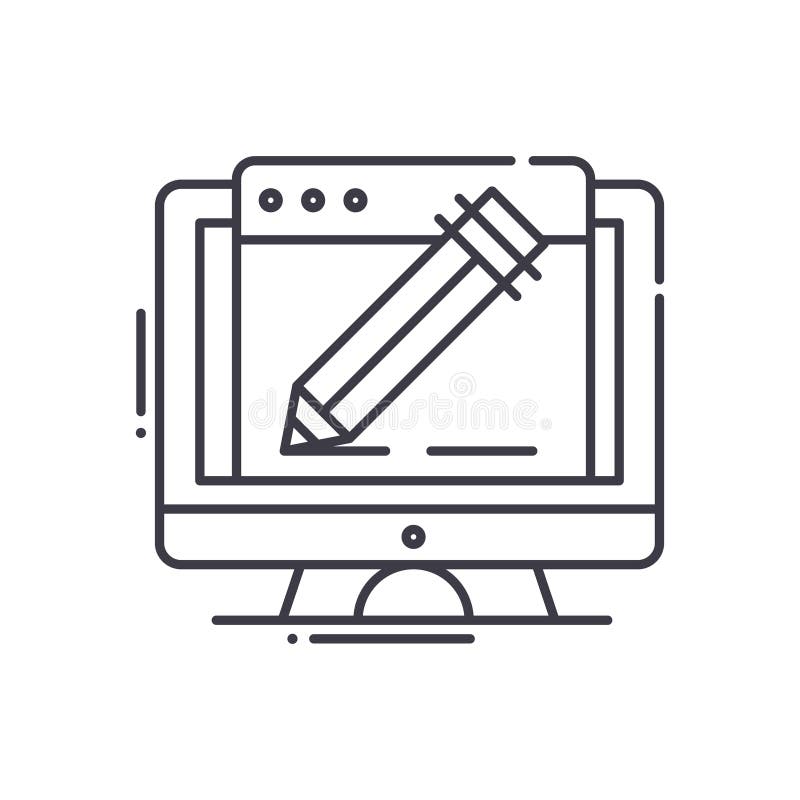 Web Design Studio Icon, Linear Isolated Illustration, Thin Line Vector ...