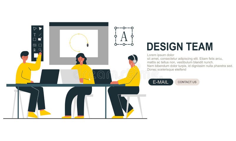 Web Design Studio or Team Working Illustration Stock Illustration ...