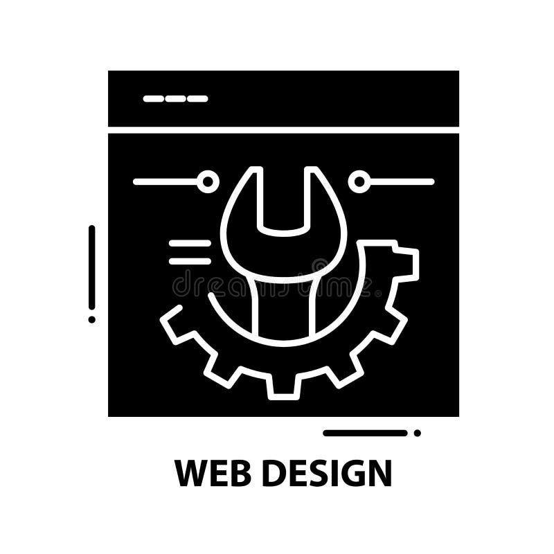 Web Design Symbol Icon, Black Vector Sign with Editable Strokes ...