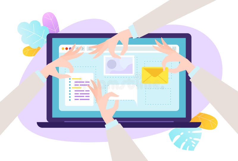 Web Design Technology Concept, Vector Illustration, Flat Hand Make ...