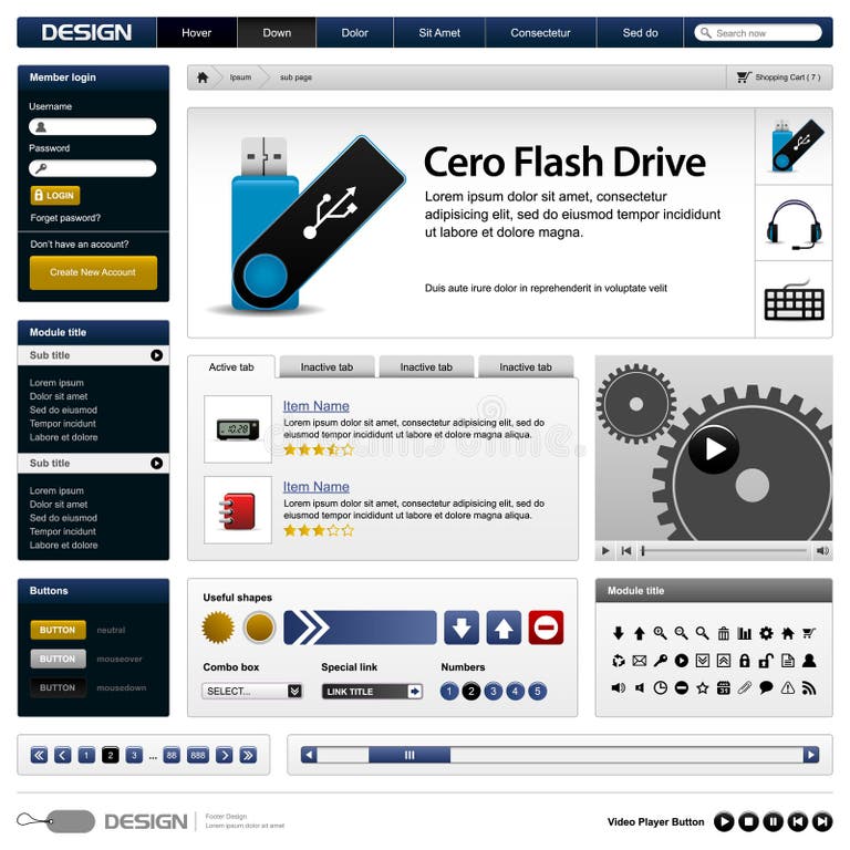 Web Design Template 7 (Dynamic Theme) Vector Stock Vector ...