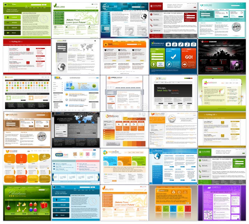 Web Design Template Collection - Wallpaper Stock Illustration ...