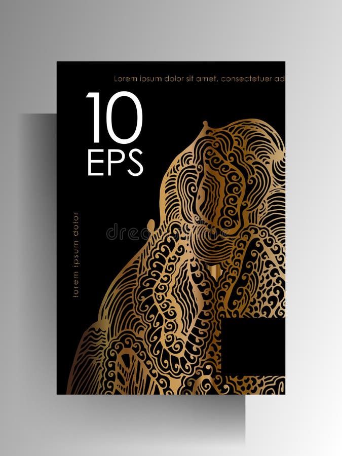 Cover Design Template for Book, Magazine, Brochure, Catalog. Hand-drawn ...