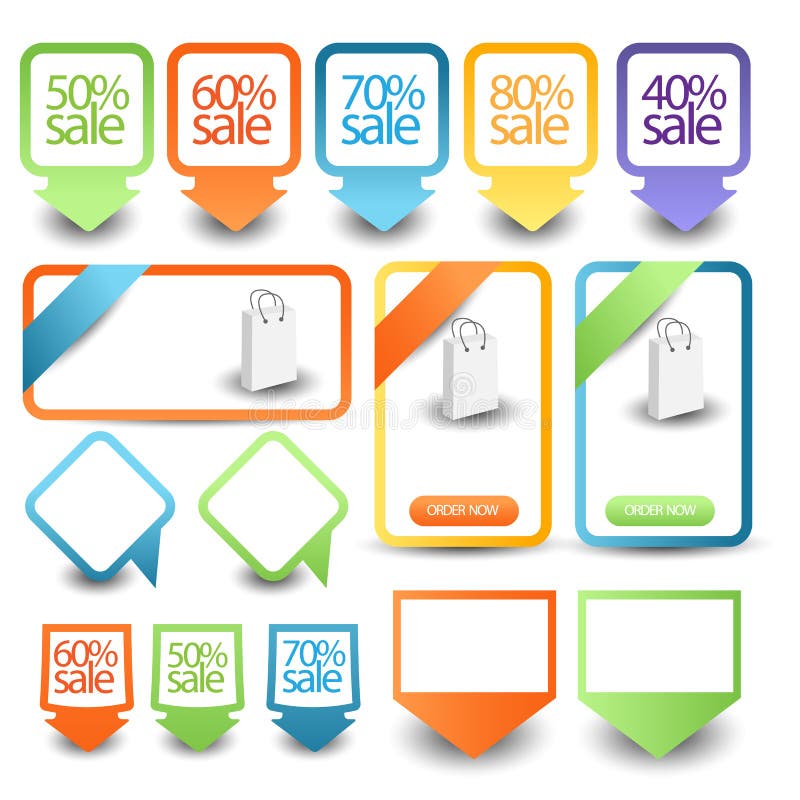 Web Design Template Navigation Elements: Navigation Buttons with ...