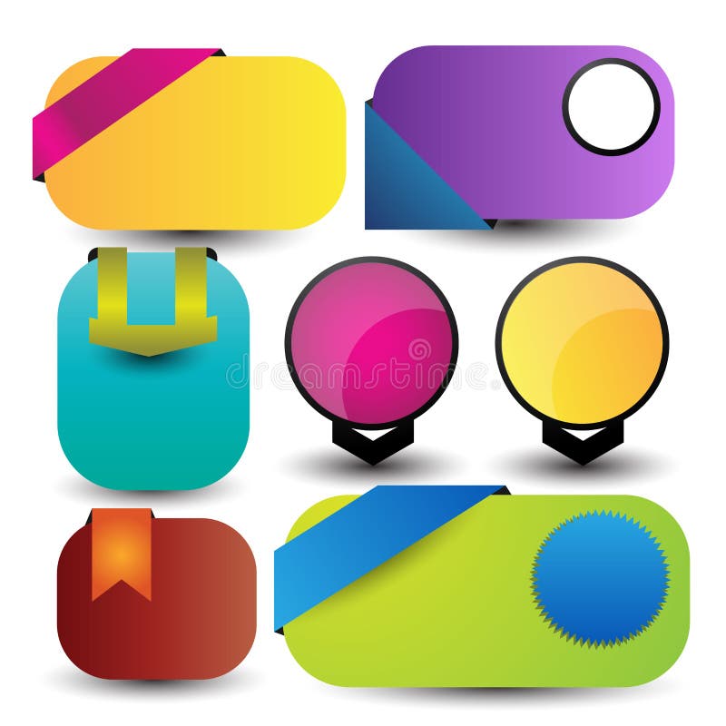 Web Design Template Navigation Elements: Navigation Buttons with ...