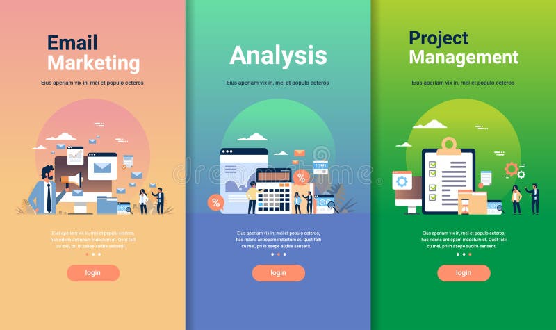 Web Design Template Set for Email Marketing Analysis and Project ...