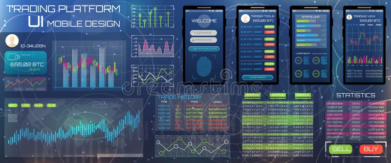 Web Design Template for Trading Platform. Trader Tools, Statistics and ...