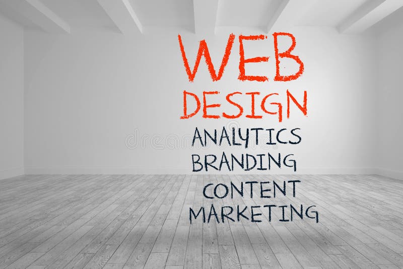 Web Design Terms Written in Bright Room Stock Illustration ...