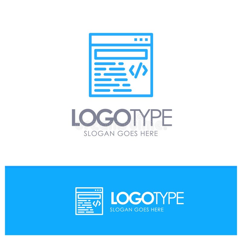 Web, Design, Text Blue Outline Logo Place for Tagline Stock Vector ...