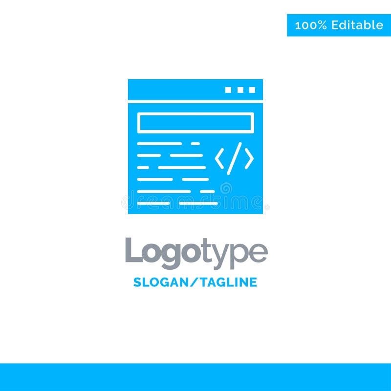 Web, Design, Text Blue Solid Logo Template. Place for Tagline Stock ...