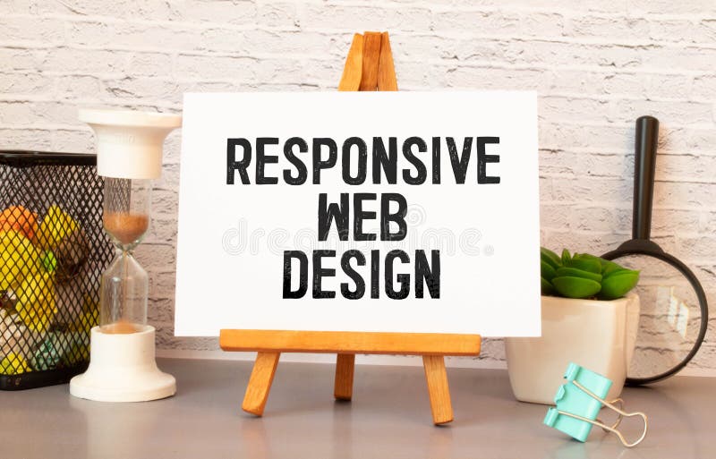 Web Design Text on Work Desk Surrounded with Web Development Team ...