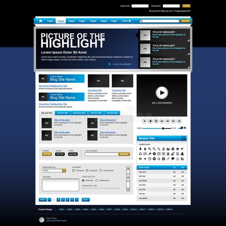 Web Design Website Element Vector Stock Vector - Illustration of sign ...