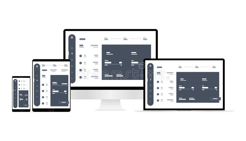 Web Design. Website Template for Monitor, Laptop, Tablet, Phone ...