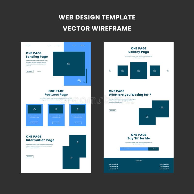 Web Design Wireframe Template Vector for Business Editable Stock Vector ...