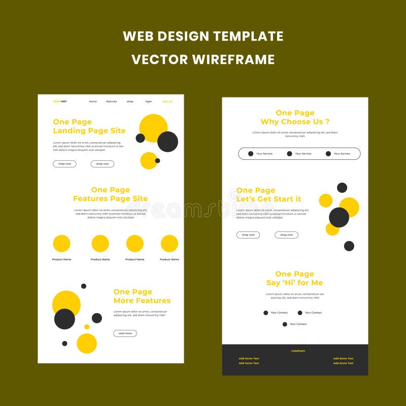 Web Design Wireframe Template Vector for Business Editable Stock Vector ...