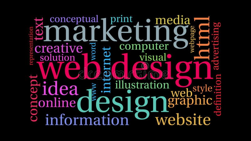 Web Design Word Cloud stock video. Video of client, search - 125416465