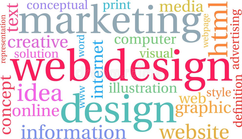 Web Design Word Cloud stock illustration. Illustration of internet ...