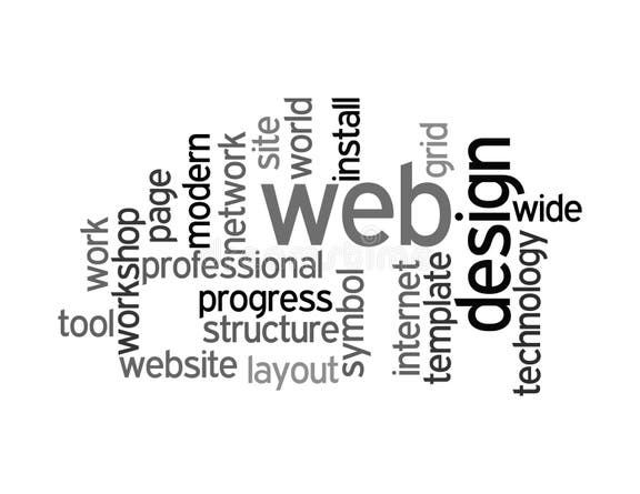 Web design word collage stock vector. Illustration of layout - 13614628