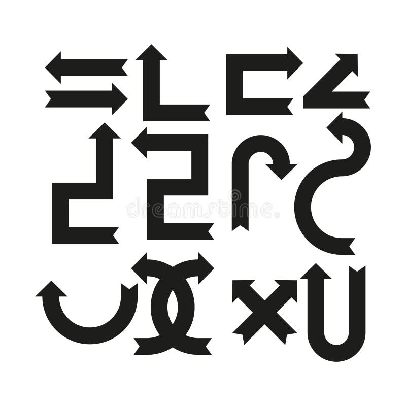 Set of Arrows with a Tail . Simple Vector Illustration Stock Vector ...