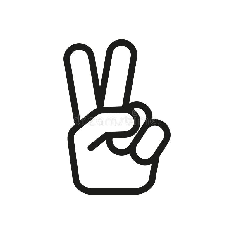 Hand Gesture Sign of Victory. Simple Linear Illustration Stock Vector ...