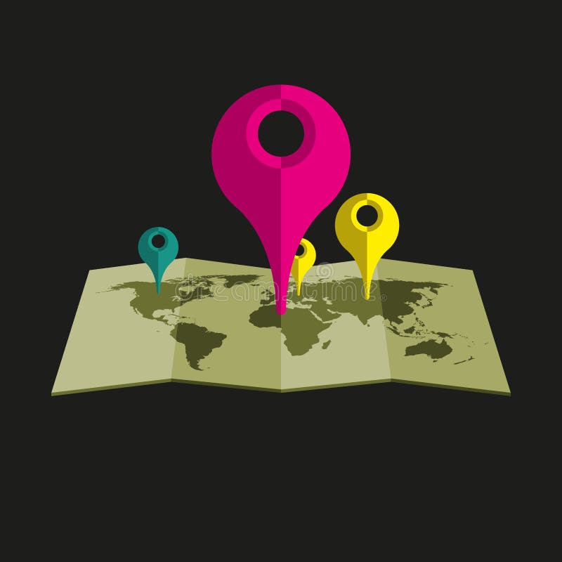 Location Pointer on the Map. Simple Vector Illustration Stock Vector ...