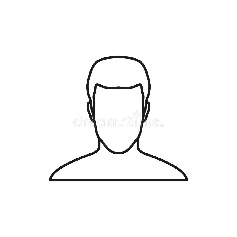 The Contour of the Face of the Man . Simple Vector Illustration. Stock ...