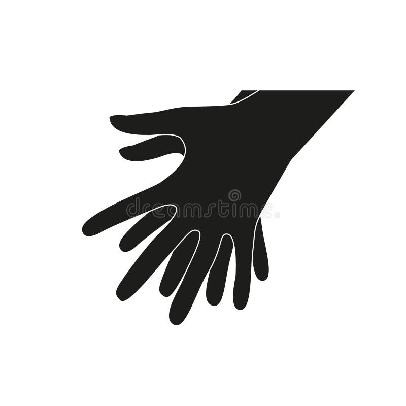 Hand Icon in Hand. Simple Vector Illustration on White Background ...