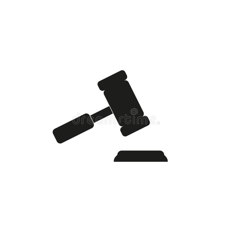 Icon of Hammer Judge. a Simple Flat Symbol. Stock Vector - Illustration ...