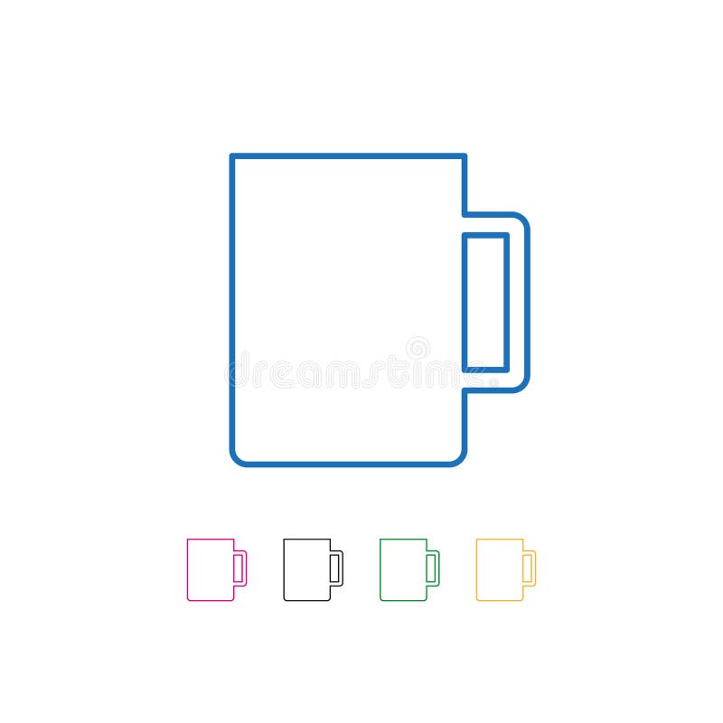 Linear Mug Icon. Vector Illustration. Stock Vector - Illustration of ...