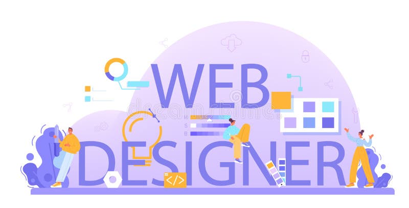 Web Designer Web Banner or Landing Page Set. Interface and Content Stock Vector - Illustration ...