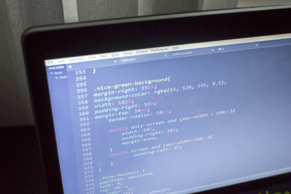 Web Designer CSS3/less/SASS Code Close Up Stock Image - Image of hacker, html5: 104081217