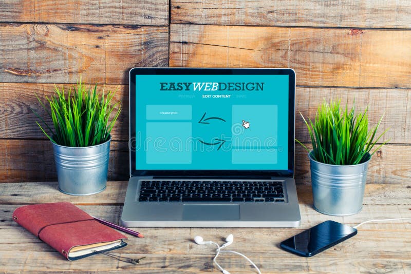 Web Designer Desk at the Office Stock Image - Image of modern, notebook ...