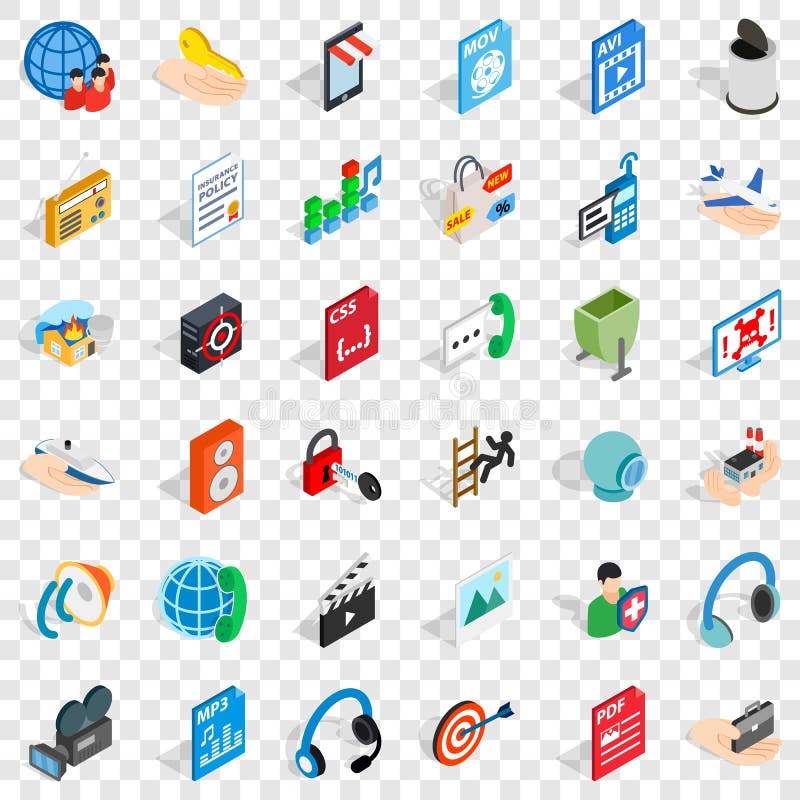 Web Designer Icons Set, Isometric Style Stock Vector - Illustration of ...