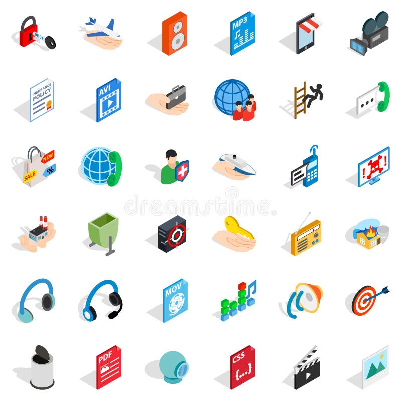 Web Designer Icons Set, Isometric Style Stock Vector - Illustration of ...