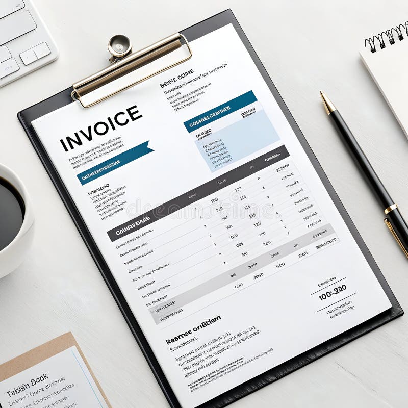 PSD Invoice Isolated on White Background Stock Illustration ...