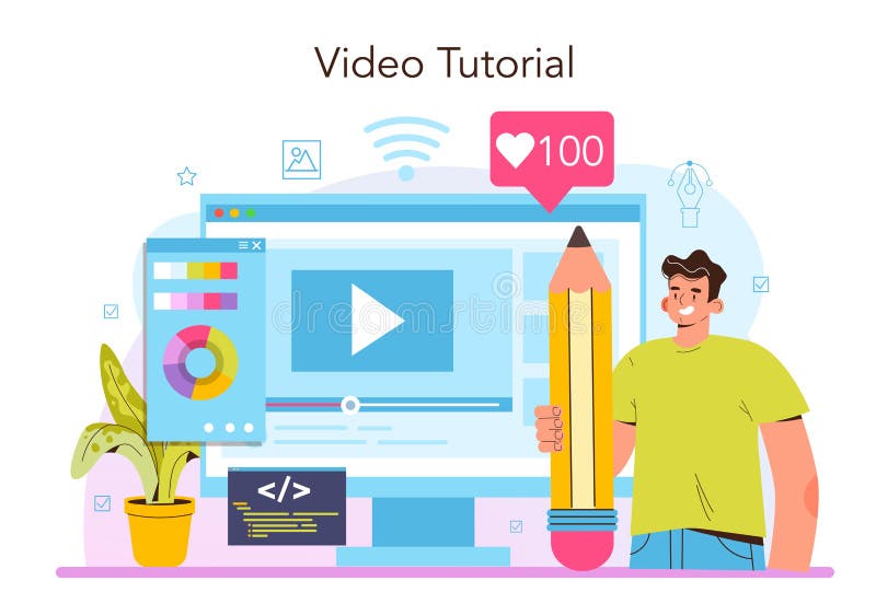 Web Designer Online Service or Platform. Interface and Content ...