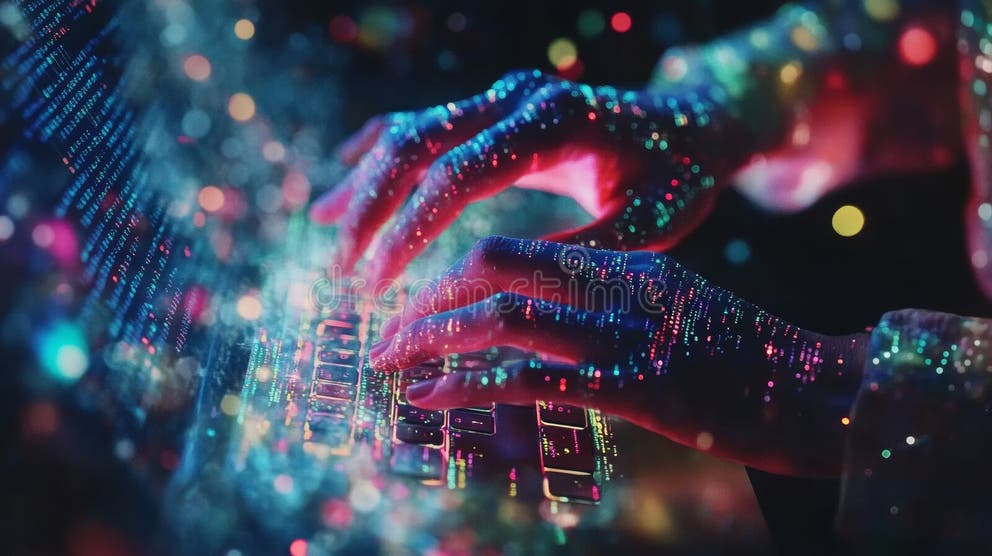 A Web Designer Is Typing Javascript Code On A Laptop For Software Development And Website Design