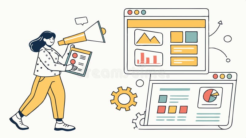 Web Designer at Work, Digital Design Process, Creative Tech Vector ...