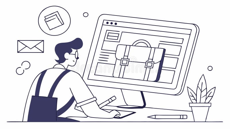 Web Designer Working On Desktop Ui Ux Development Creative Coding Vector Design Generative Ai