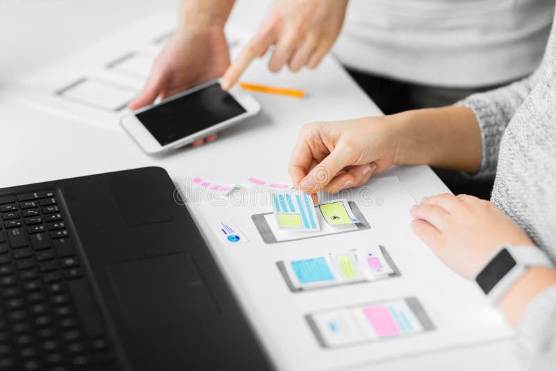 Web Designers Creating Mobile User Interface Stock Image - Image of ...