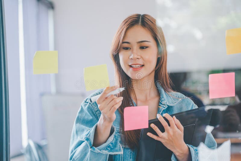 Web Designers Creating Planning and Analyzing with Colorful Sticky ...