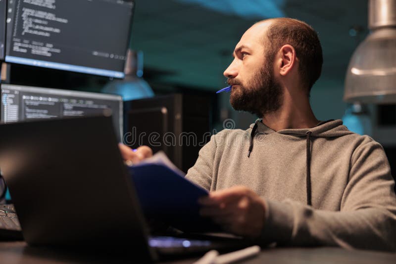 Web Developer Analyzing Source Code With Papers Stock Image Image Of Clipboard Coding 261086891
