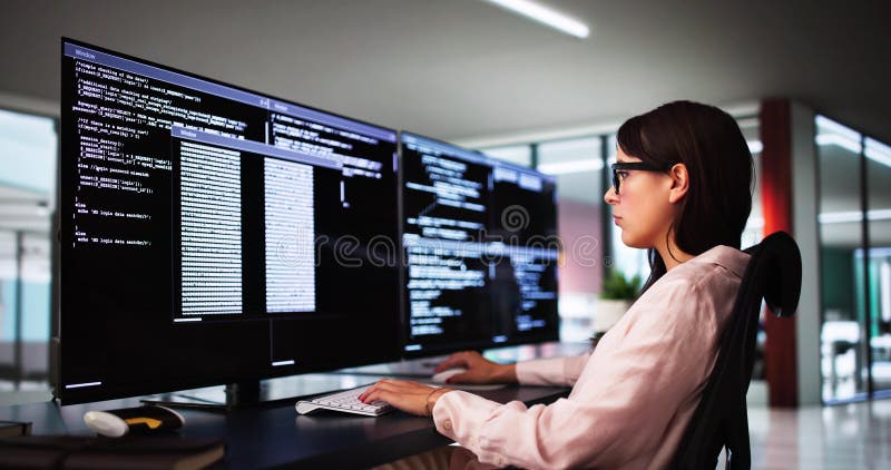 Web Developer Coding on Computer Stock Photo - Image of coding, develop: 338316858