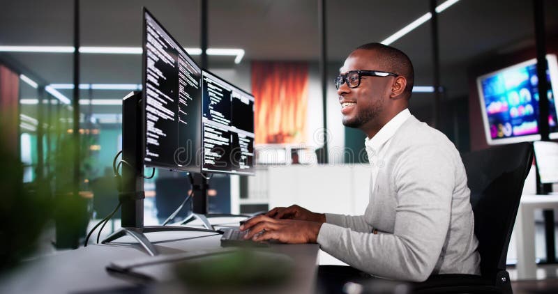Web Developer Coding on Computer Stock Photo - Image of multiple, debug: 346447938