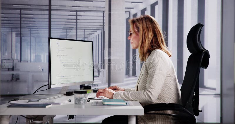 Web Developer Coding On Computer Stock Image Image Of Coding Back 302794527